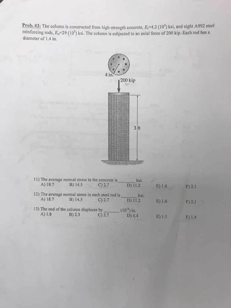 Solved Prob. #3: The column is constructed from | Chegg.com
