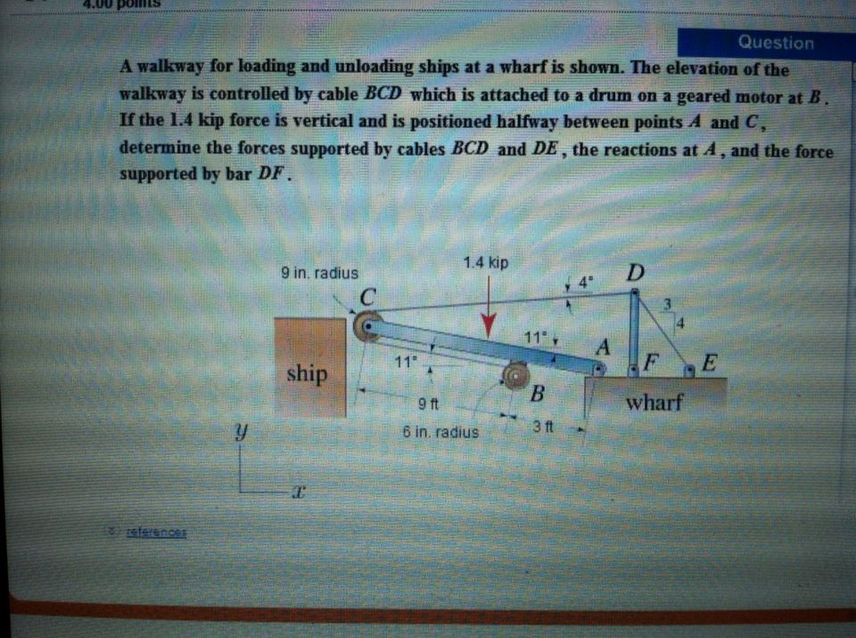 A walkway for loading and unloading ships at a wharf | Chegg.com