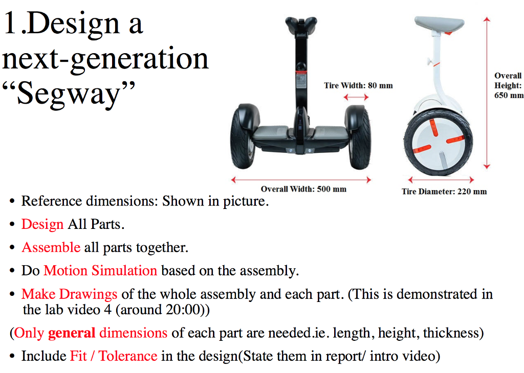 Design a next-generation "Segway" Reference | Chegg.com