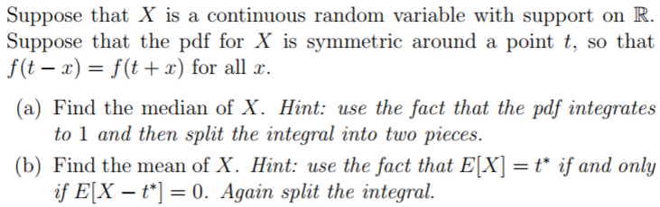 Solved Suppose that X is a continuous random variable with | Chegg.com