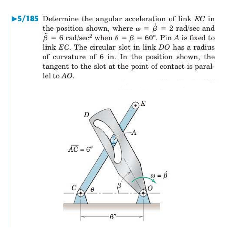 Determine the angular acceleration of link EC in the | Chegg.com