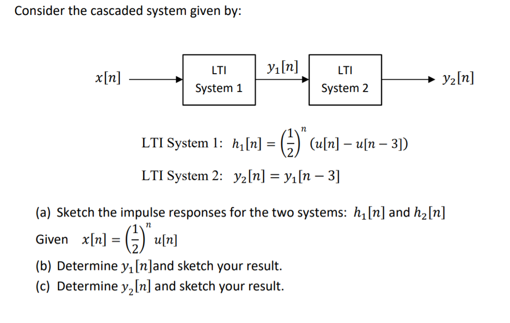 Solved Consider The Cascaded System Given By X[n] System 1