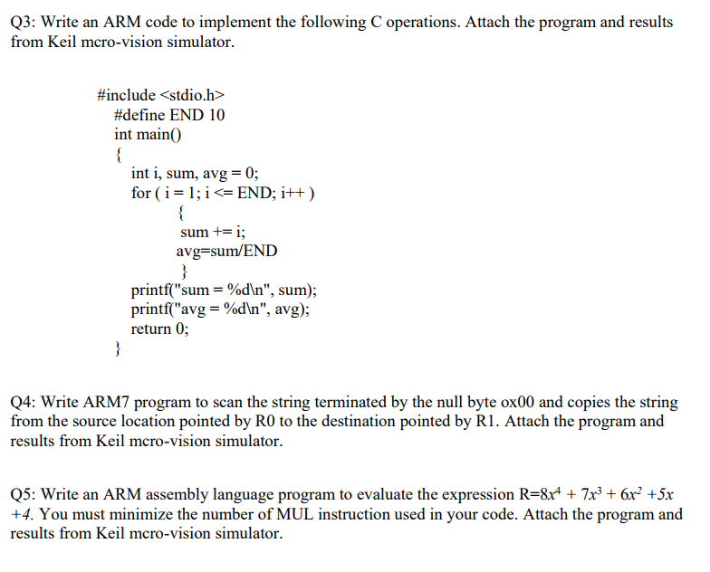 Solved Q3: Write an ARM code to implement the following C | Chegg.com