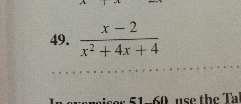Solved 49. x-2/x^2+4x+4 | Chegg.com