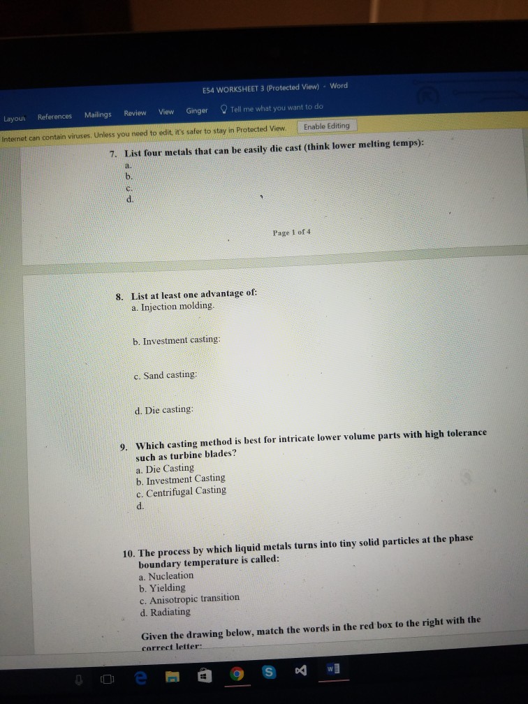 Solved E54 WORKSHEET 3 (Protected View) Word References | Chegg.com