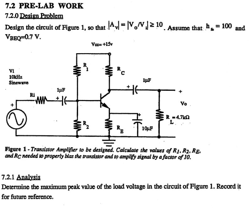 Solved 7.2 PRE-LAB WORK 7.2.0 Design Problem Design the | Chegg.com
