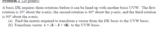 Solved A basis IJK requires three rotations before it can be | Chegg.com