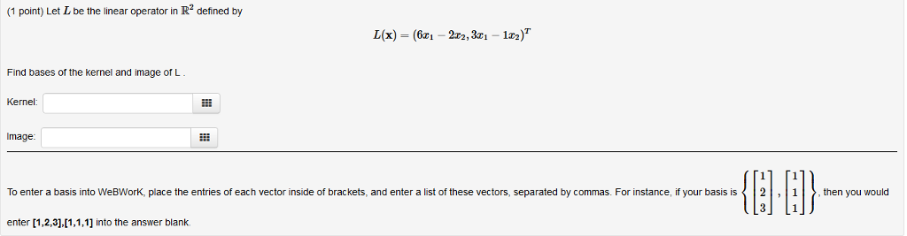 Solved (1 point) Let L be the linear operator in R2 defined | Chegg.com