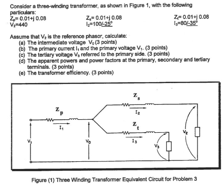 Solved Consider a three-winding transformer, as shown in | Chegg.com