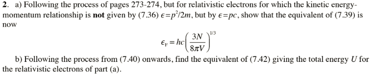 Solved 2. a) Following the process of pages 273-274, but for | Chegg.com
