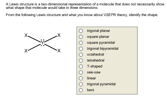 Solved A Lewis structure is a two-dimensional representation | Chegg.com