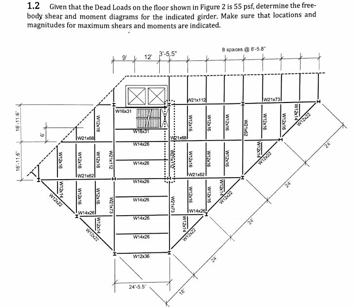 1.2 Given that the Dead Loads on the floor shown in | Chegg.com
