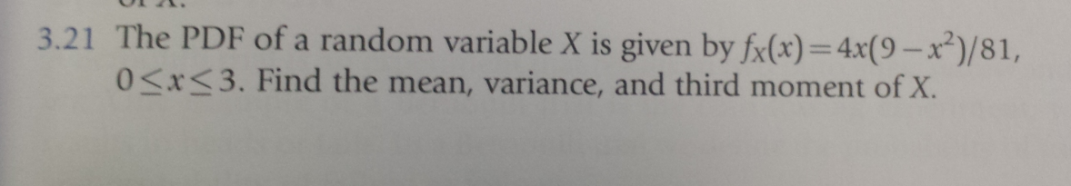 Solved The PDF of a random variable X is given by fx(x) = | Chegg.com