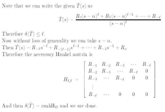 Solved Show That The Minimal Order Of Any Realization Of R 1