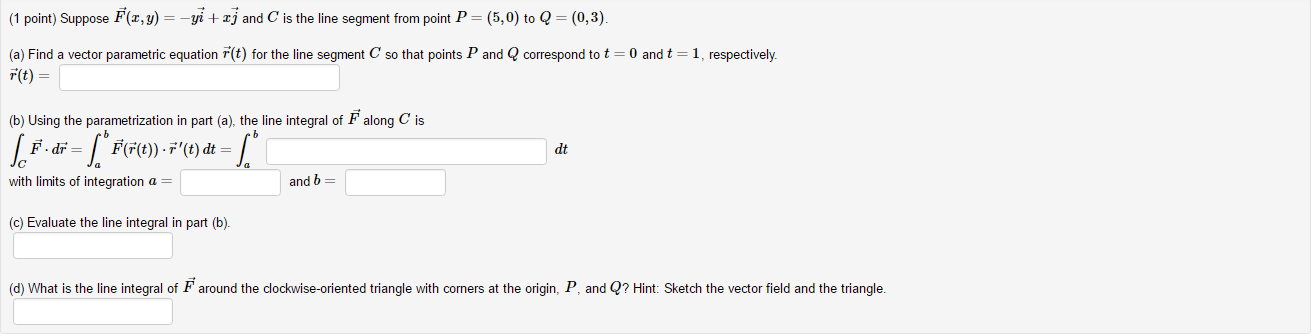 Solved Suppose F(x, y) = -yi + xj and C is the line segment | Chegg.com