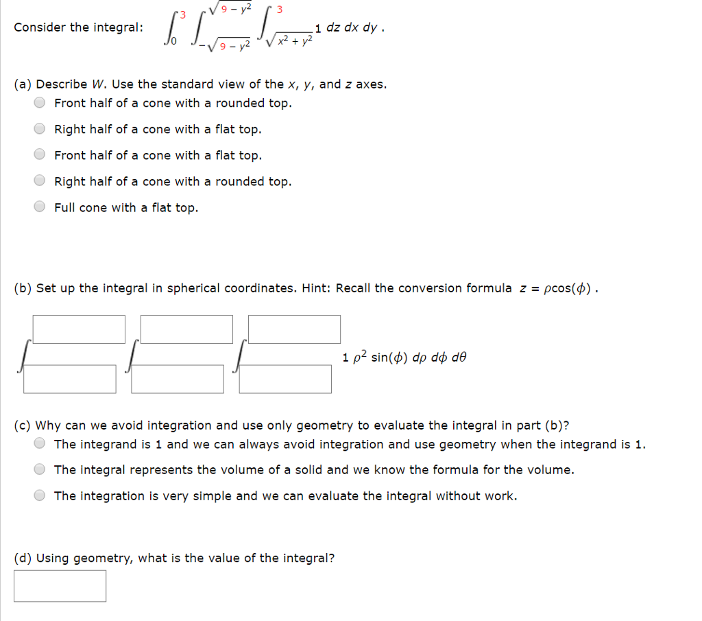 Solved Consider the integral: integral_0^3 | Chegg.com