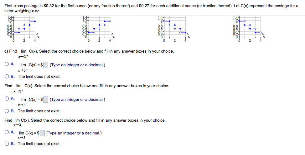 Solved First-class postage is $0.32 for the first ounce (or | Chegg.com