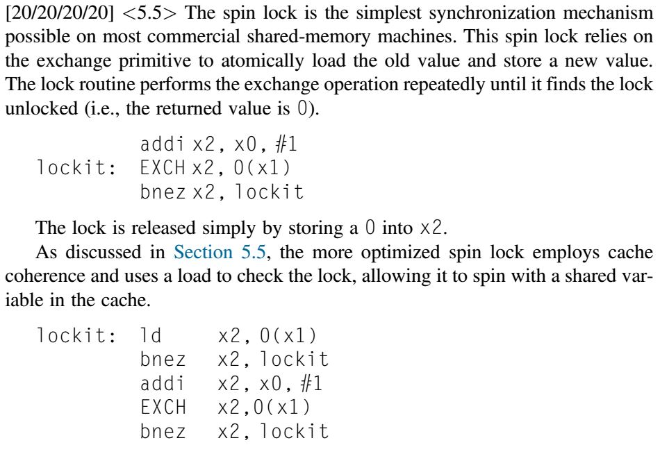 [20/20/20/20] The spin lock is the simplest | Chegg.com