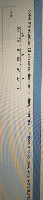 Solved Solve the equation. (If all real numbers are | Chegg.com