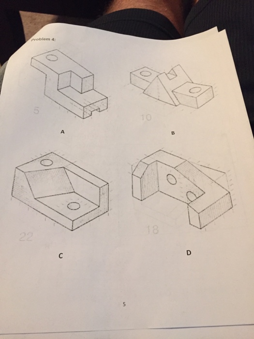 Solved what are the 2d orthographic projection of these | Chegg.com
