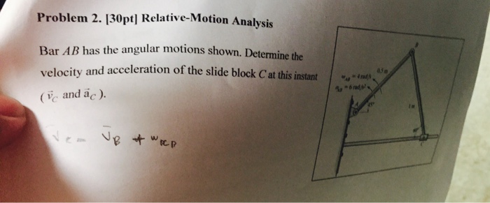 Solved Relative-Motion Analysis. Bar AB has the angular | Chegg.com