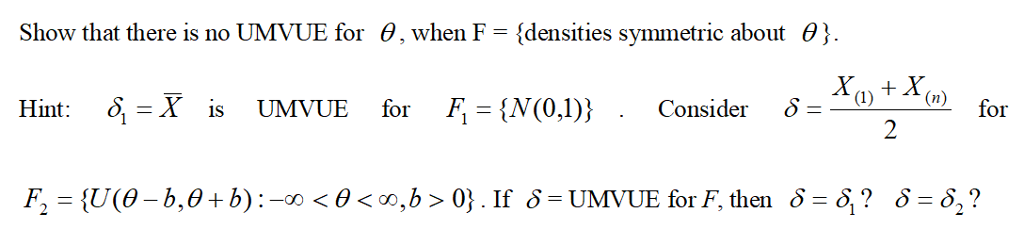 Mathematical Statistics Nonparametric Umvue