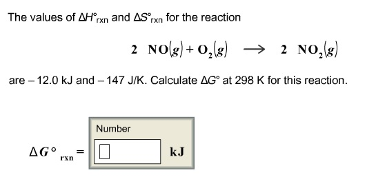 Solved The values of Delta H degree_rxn and Delta S | Chegg.com