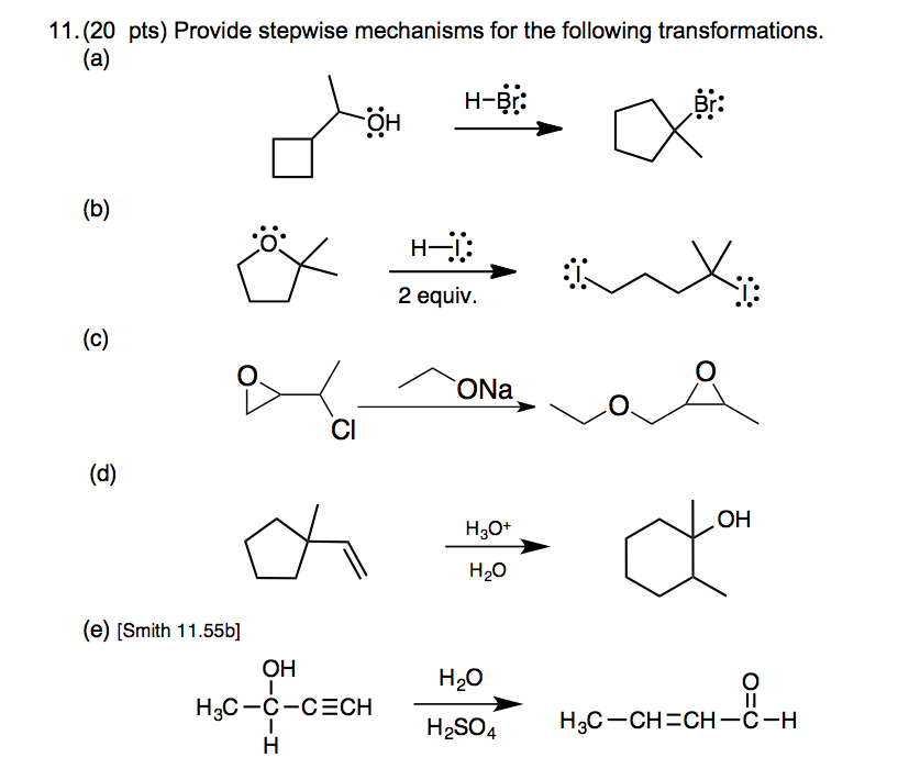 Solved Provide stepwise mechanisms for the following | Chegg.com