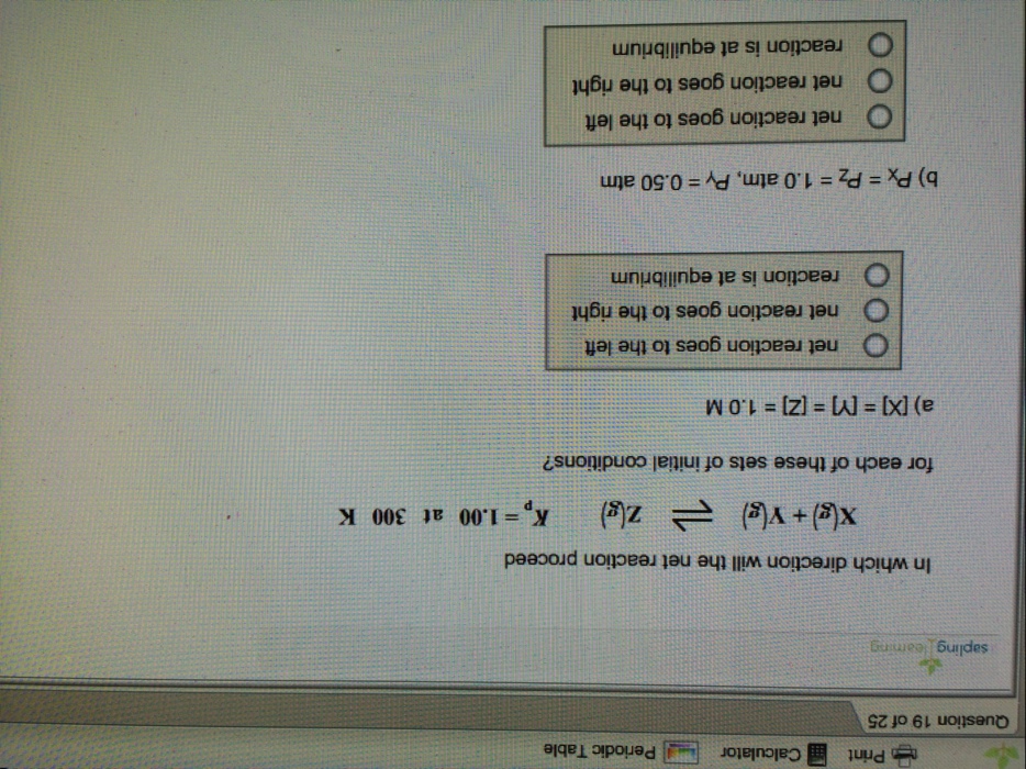 Solved In which direction will the net reaction proceed X | Chegg.com