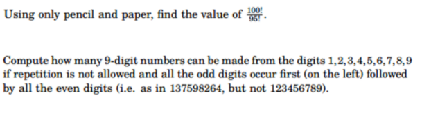 Solved Using only pencil and paper, find the value of | Chegg.com