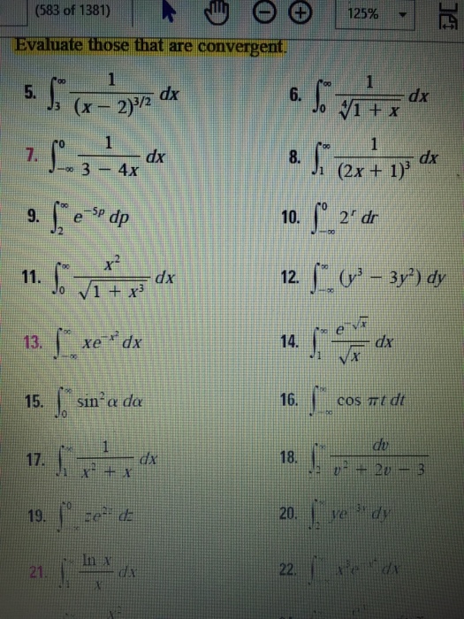 Solved Evaluate those mat are convergent integral_3^infty | Chegg.com
