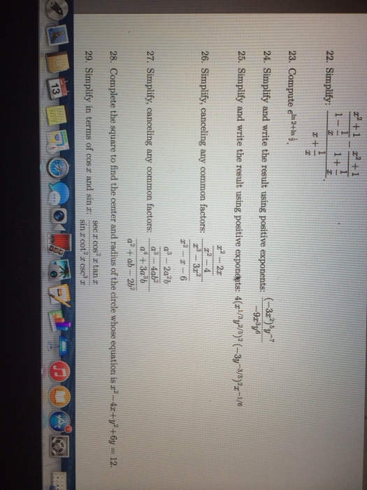 Solved 22. Simplify T-2 23. Compute e 24. Simplify and write | Chegg.com