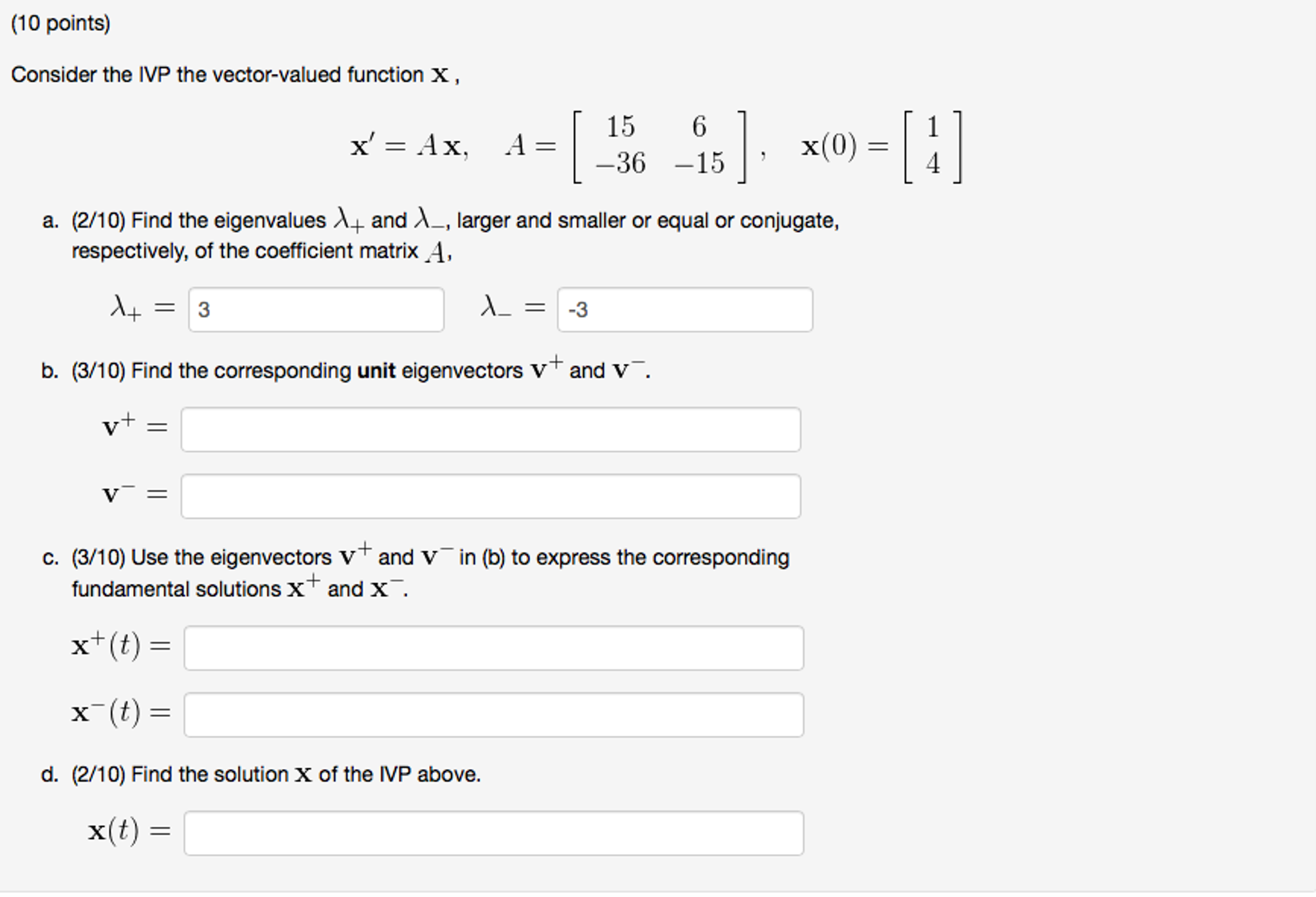 Solved Consider the IVP the vector-valued function x, x' = | Chegg.com