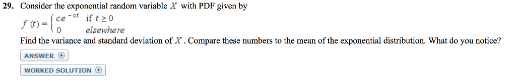 Solved Consider the exponential random variable X with PDF | Chegg.com