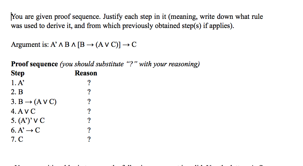Solved You are given proof sequence. Justify each step in it | Chegg.com