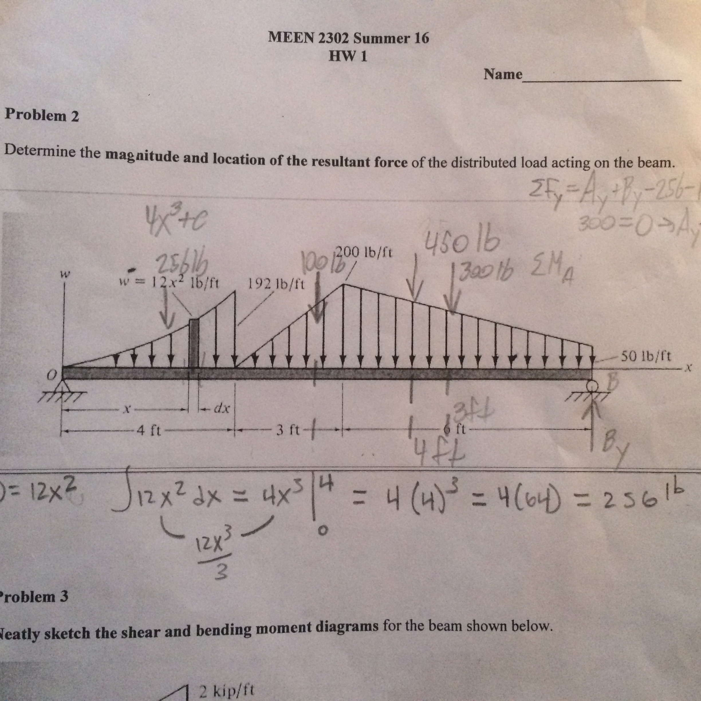 Solved Determine the magnitude and location of the resultant | Chegg.com