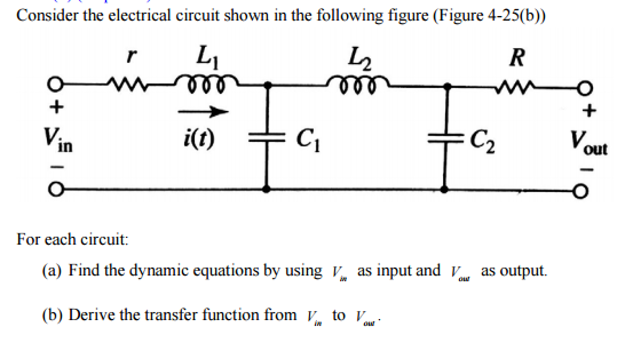 Solved Consider the electrical circuit shown in the | Chegg.com