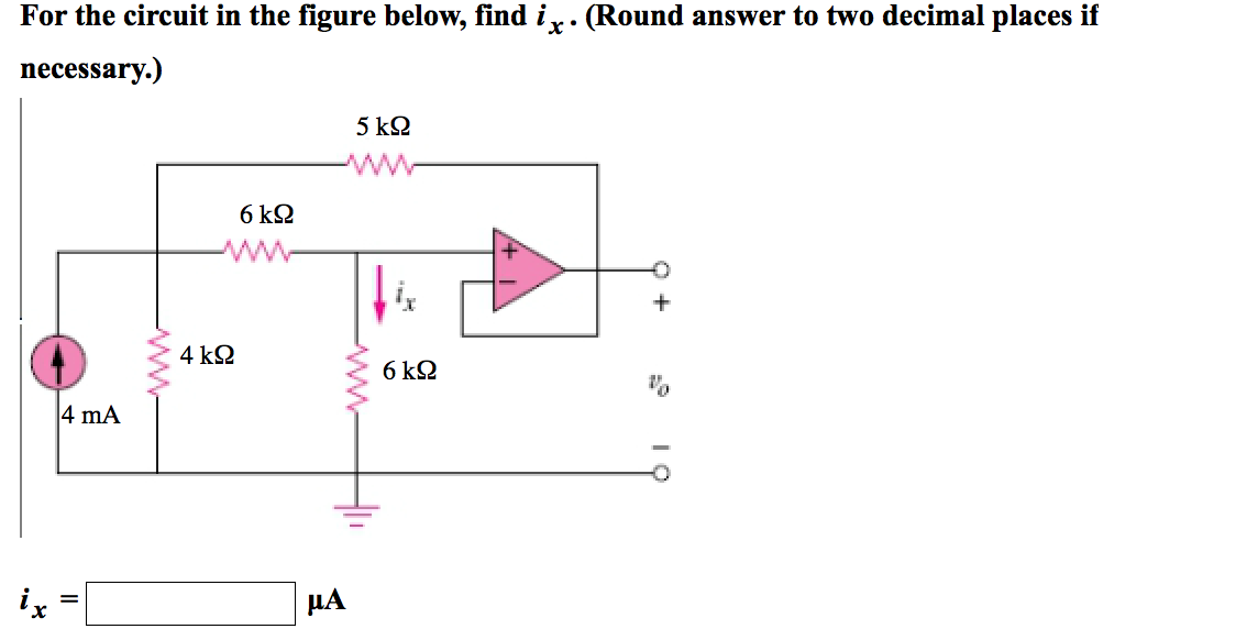 Solved For the circuit in the figure below, find ix. (Round | Chegg.com