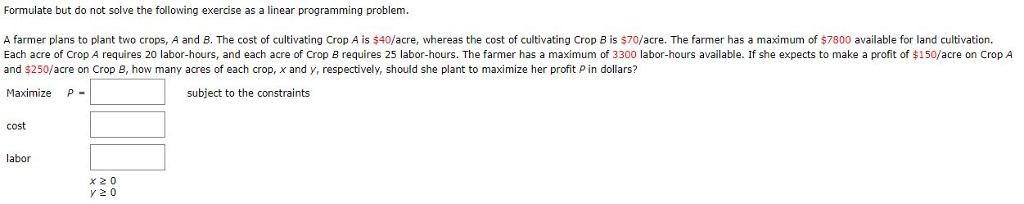 Solved Formulate but do not solve the following exercise as | Chegg.com