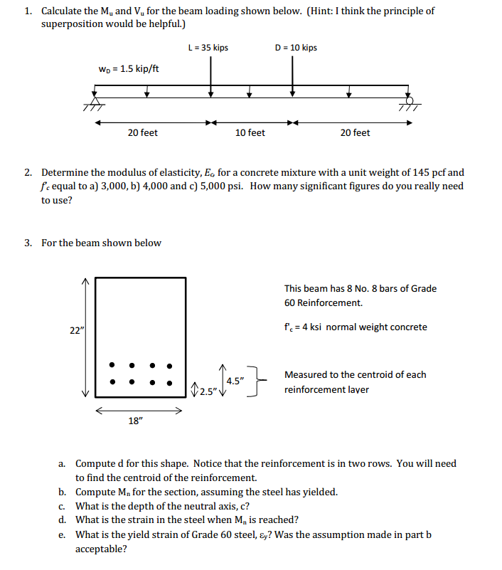 Solved Calculate the Mu and Vu for the beam loading shown | Chegg.com