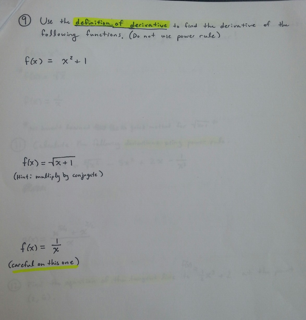 Solved 9. Use the definition of derivative to find the | Chegg.com