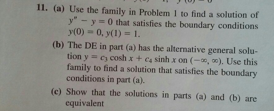 Solved 11. (a) Use the family in Problem 1 to find a | Chegg.com