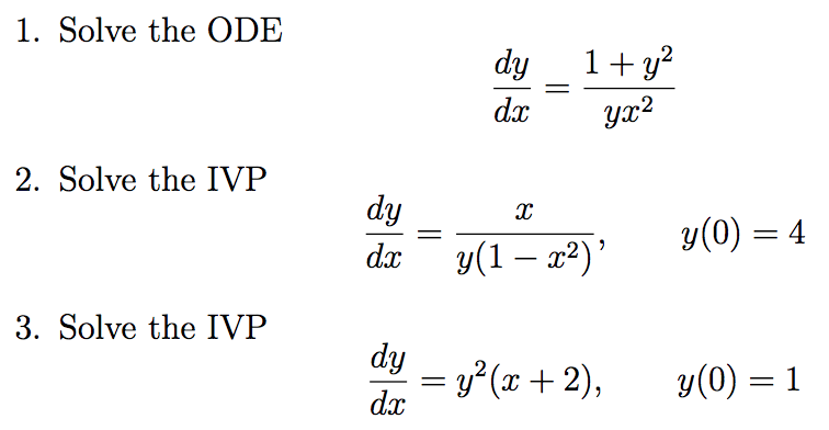 Solved In this section, you can live your answer in implicit | Chegg.com