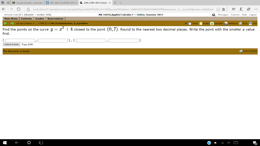 Solved Find the points on the curve y = x^2 + 4 closest to | Chegg.com