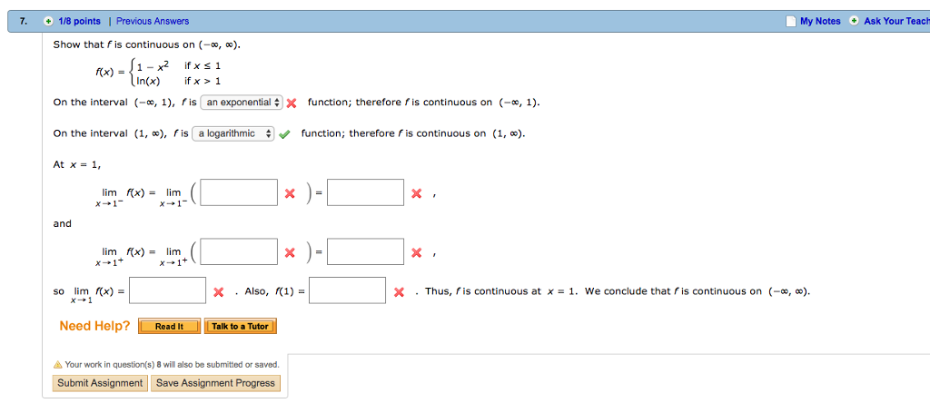 Solved Show that f is continuous on (- infinity, infinity). | Chegg.com