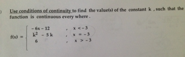 Solved Use conditions of continuity to find the value(s) of | Chegg.com