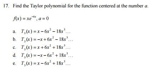 Solved Find the Taylor polynomial for the function centered | Chegg.com
