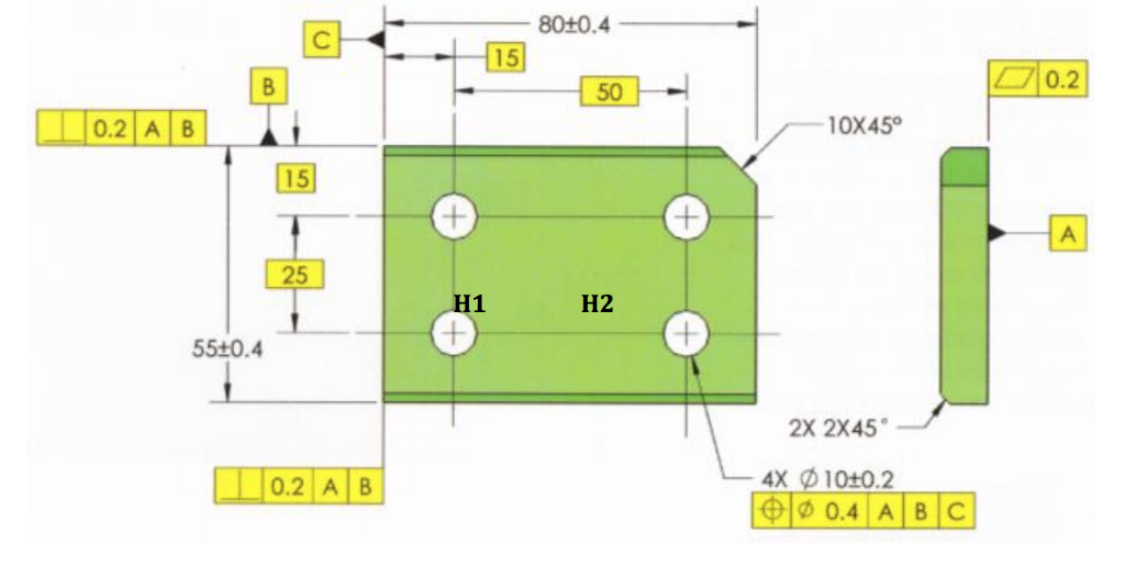 Solved In the drawing below, the datum feature C is not | Chegg.com