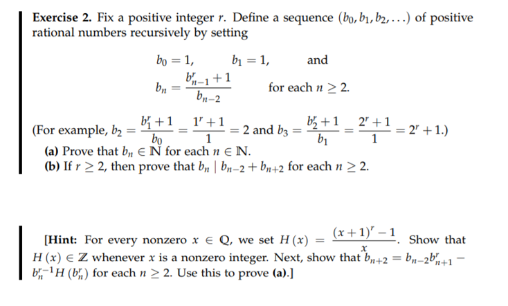 Solved Exercise 2. Fix a positive integer r. Define a | Chegg.com