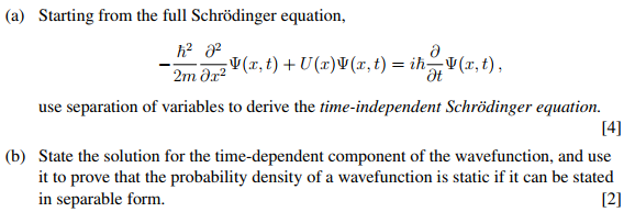 Solved (a) Starting from the full Schrodinger equation, | Chegg.com